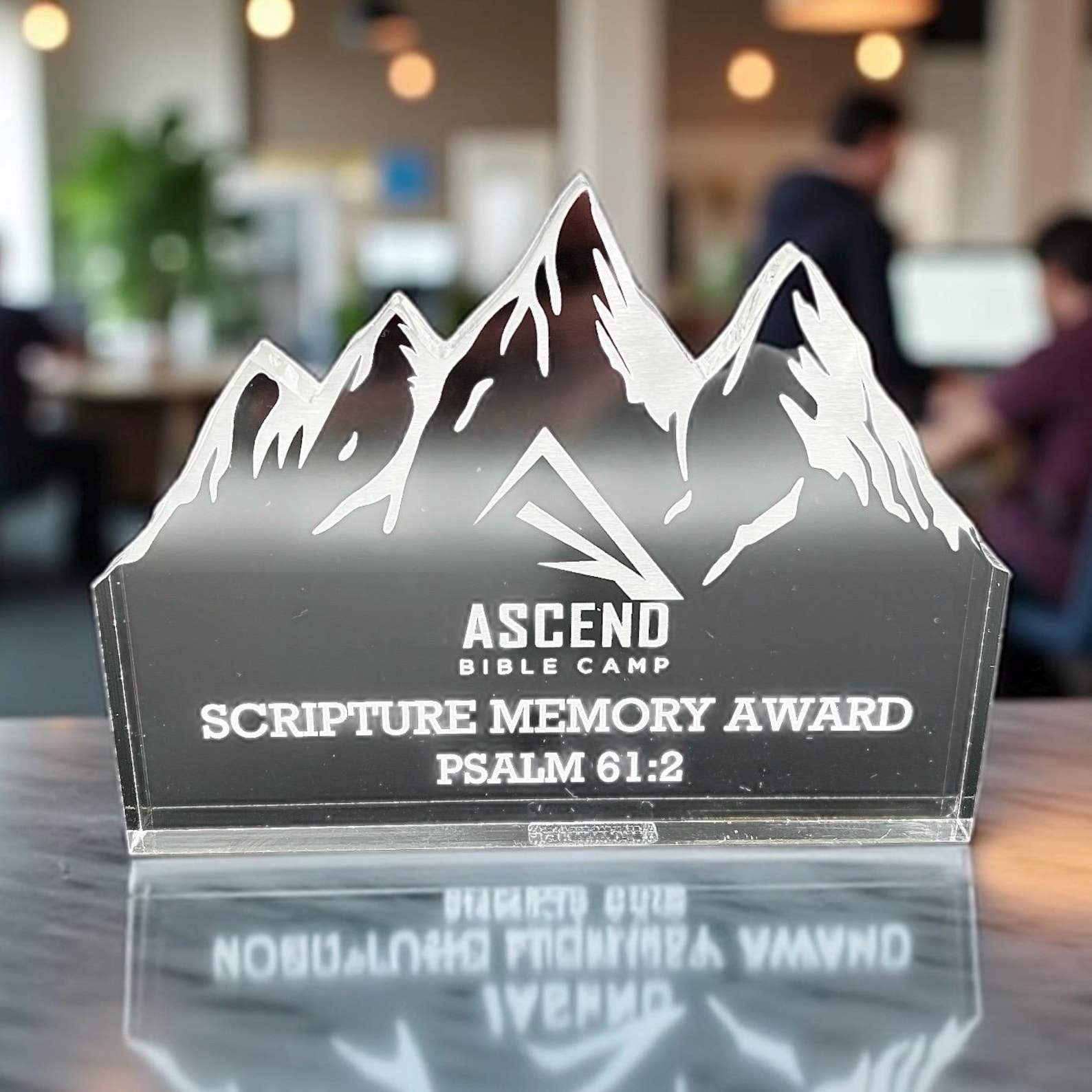 Custom Clear Acrylic Mountain Desktop Award, Inexpensive Award Option ...