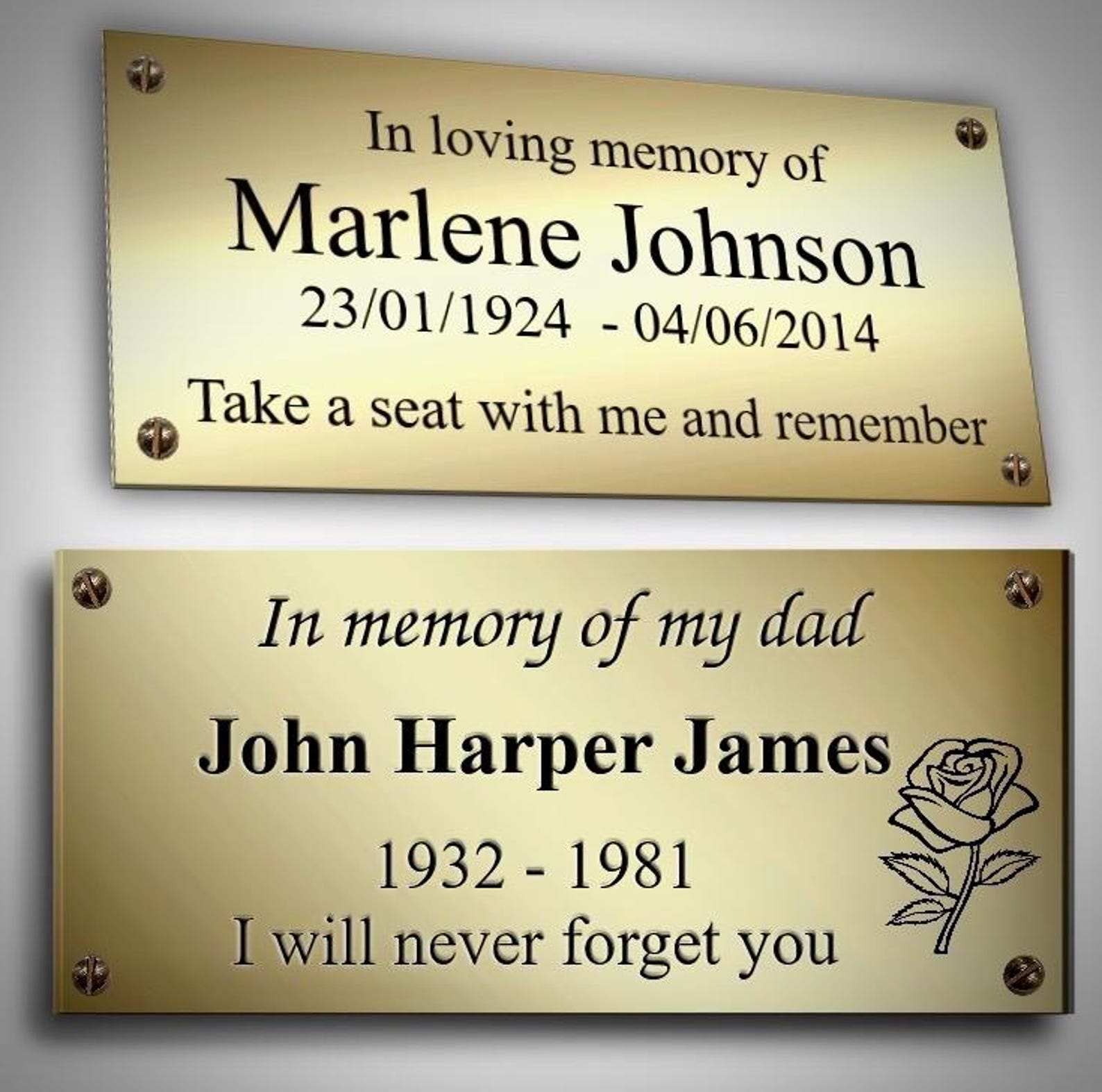 Create Your Own Brass Plaque - Engraved Brass Plate Black Text Custom ...