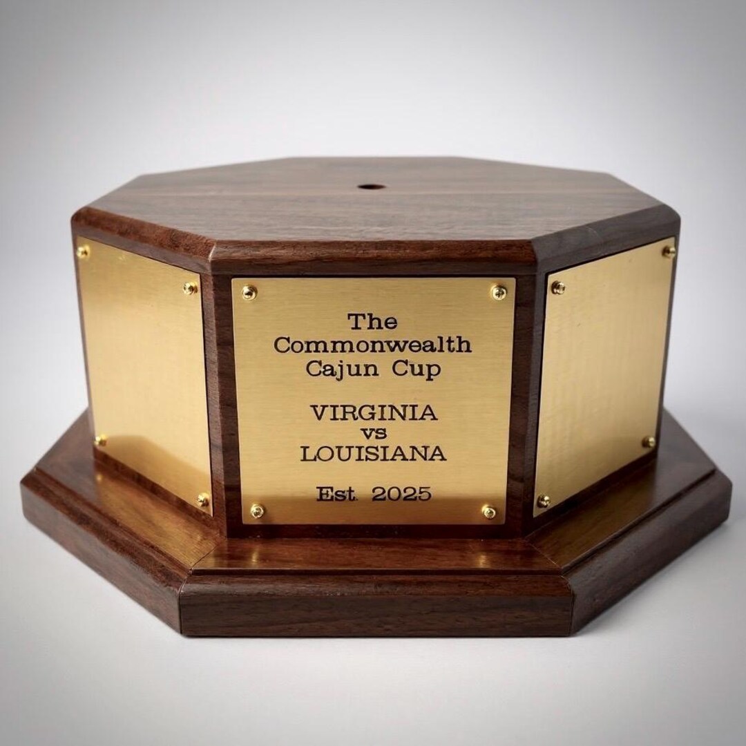 Wood Trophy Base Engraved Round Trophy Base With Gold Brass Plates ...