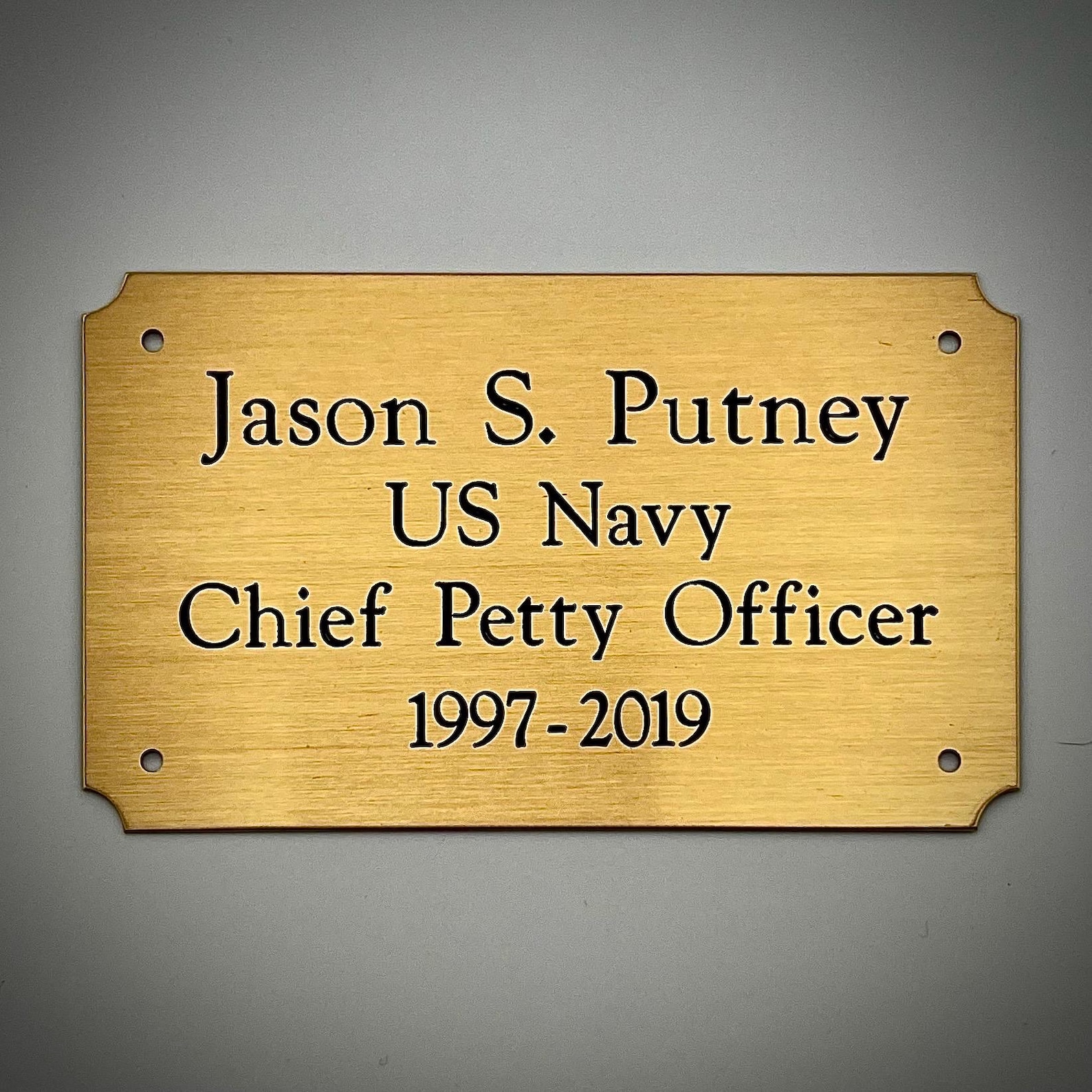 Create Your Own Brass Plaque - Engraved Brass Plate Black Text Custom ...