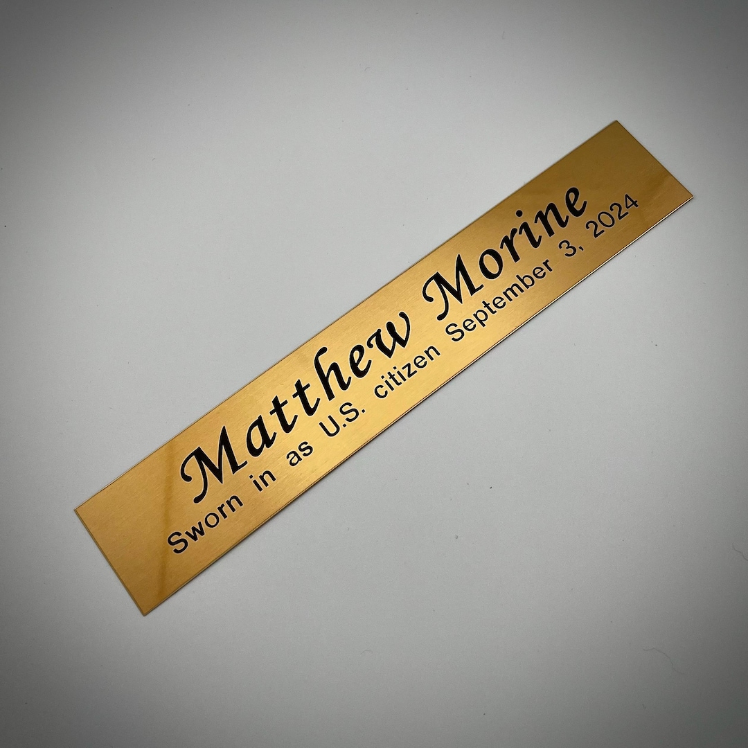 Stick on Adhesive Brass Plate, Create Your Own Brass Plaque, Engraved ...