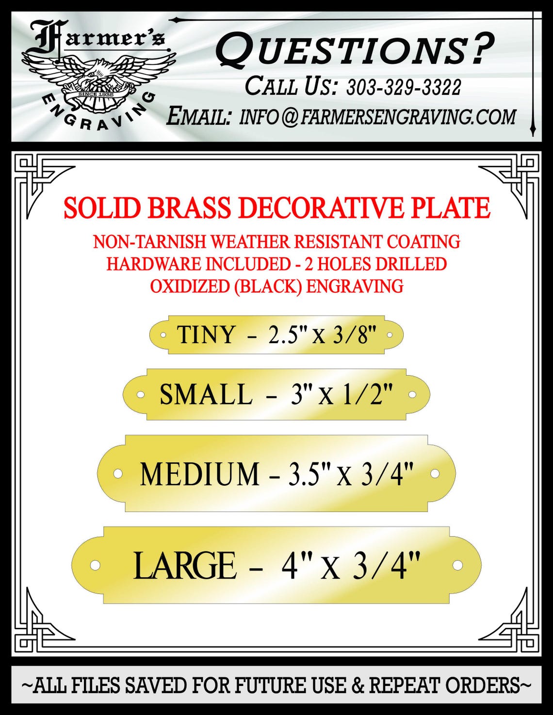 Engraved Brass Nameplate Locker Plate Memorial Plate Frame Plate ...
