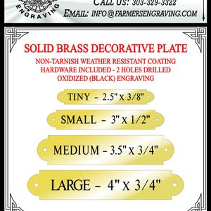 Engraved Brass Nameplate Locker Plate Memorial Plate Frame Plate ...