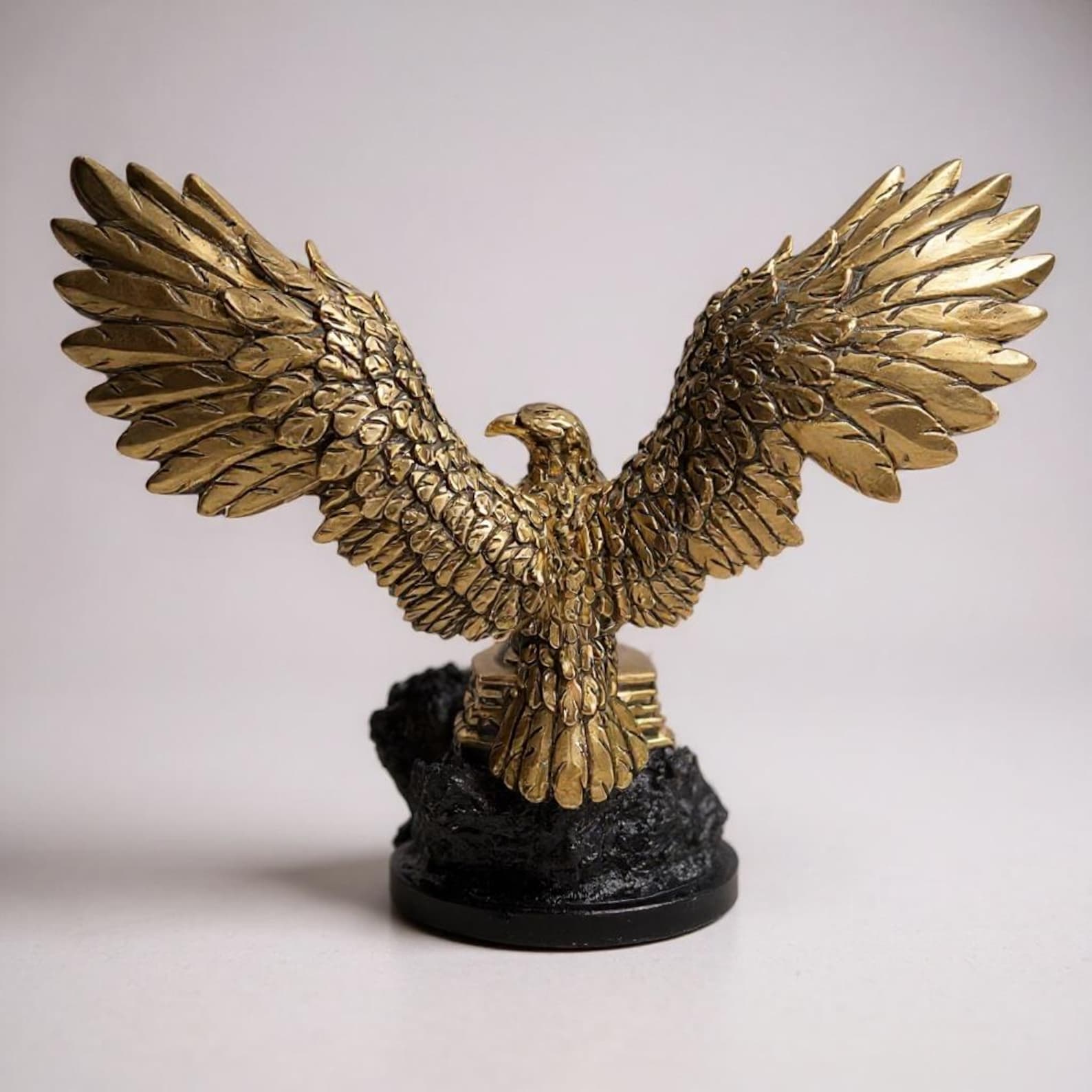 Golden Eagle Statue Award, Gold Resin & Glass Corporate Award Eagle ...