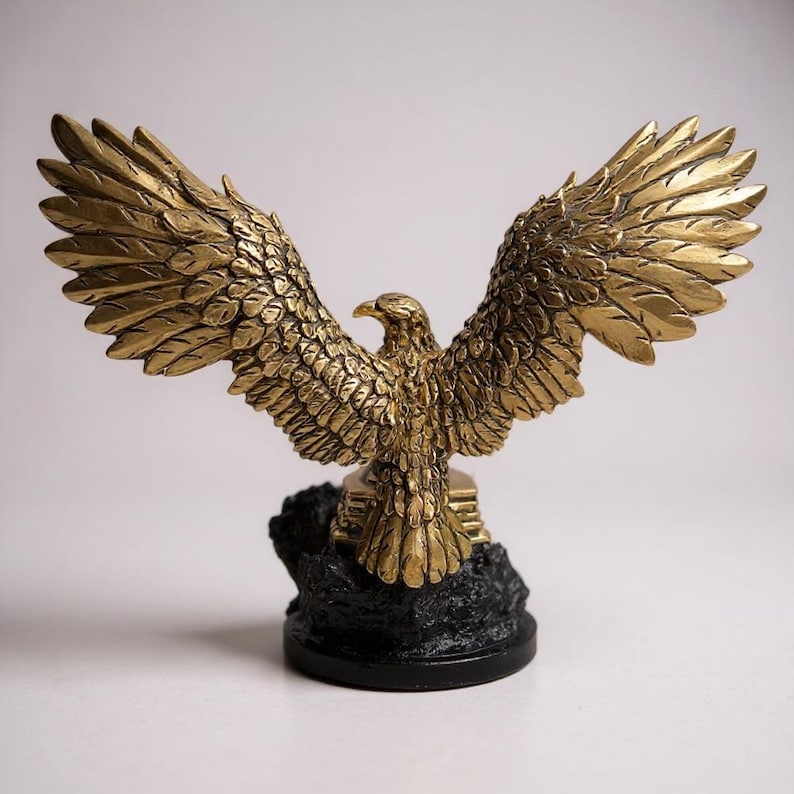 Golden Eagle Statue Award, Gold Resin & Glass Corporate Award Eagle ...