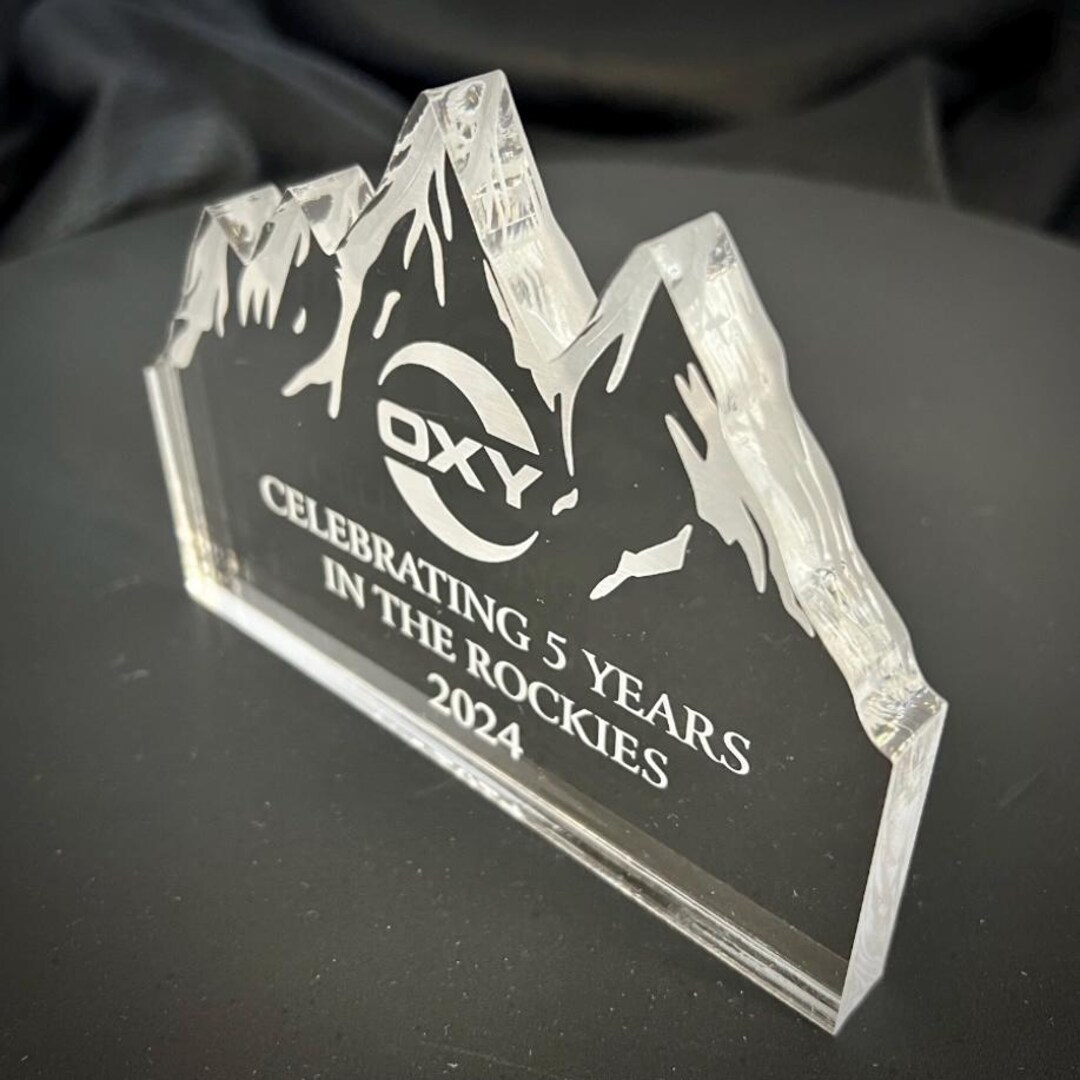 Custom Clear Acrylic Mountain Desktop Award - Inexpensive Award Option ...