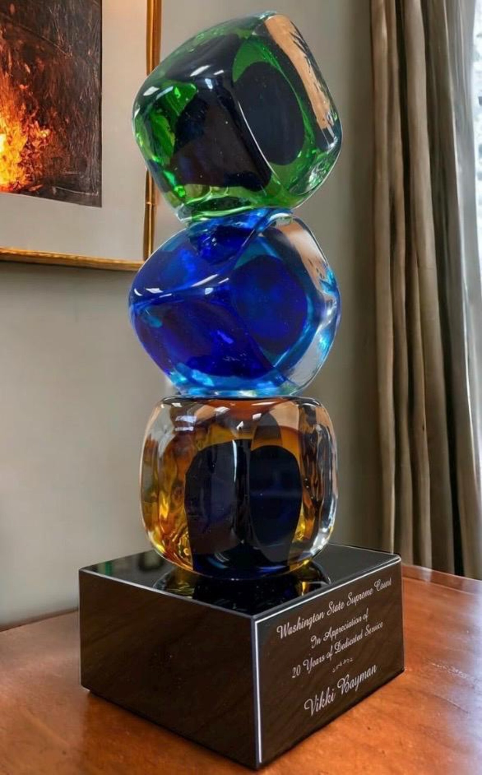 Building Blocks Art Glass Award - Personalized Hand Blown Glass Team ...