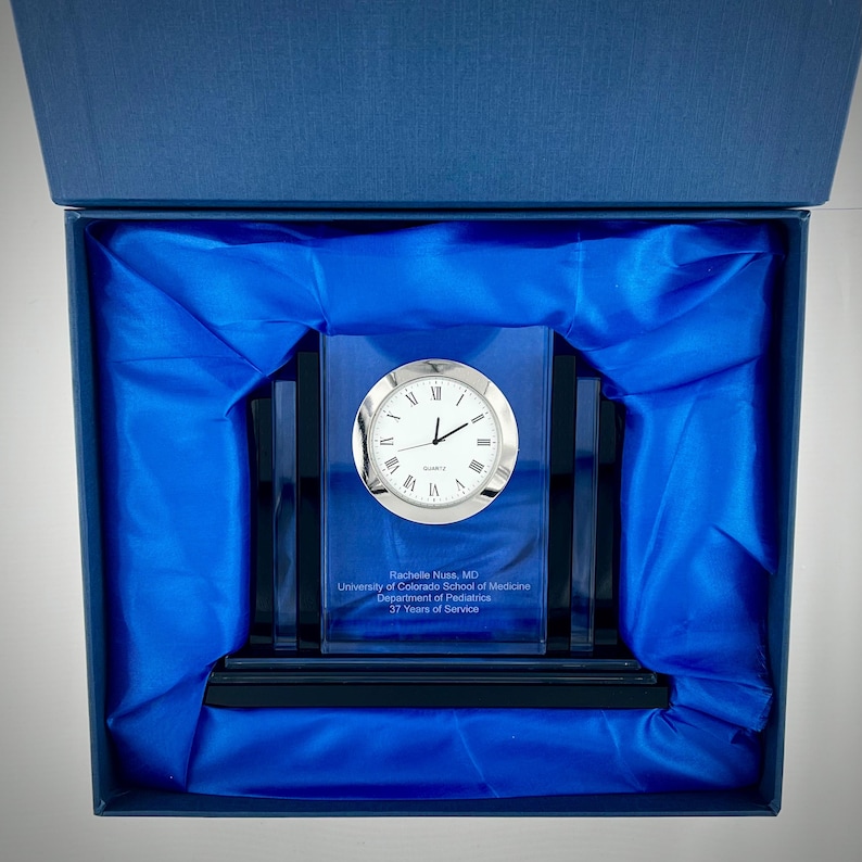 Black Crystal Clock Award - Personalized Corporate Crystal Clock Award ...