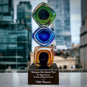Building Blocks Art Glass Award - Personalized Hand Blown Glass Team ...