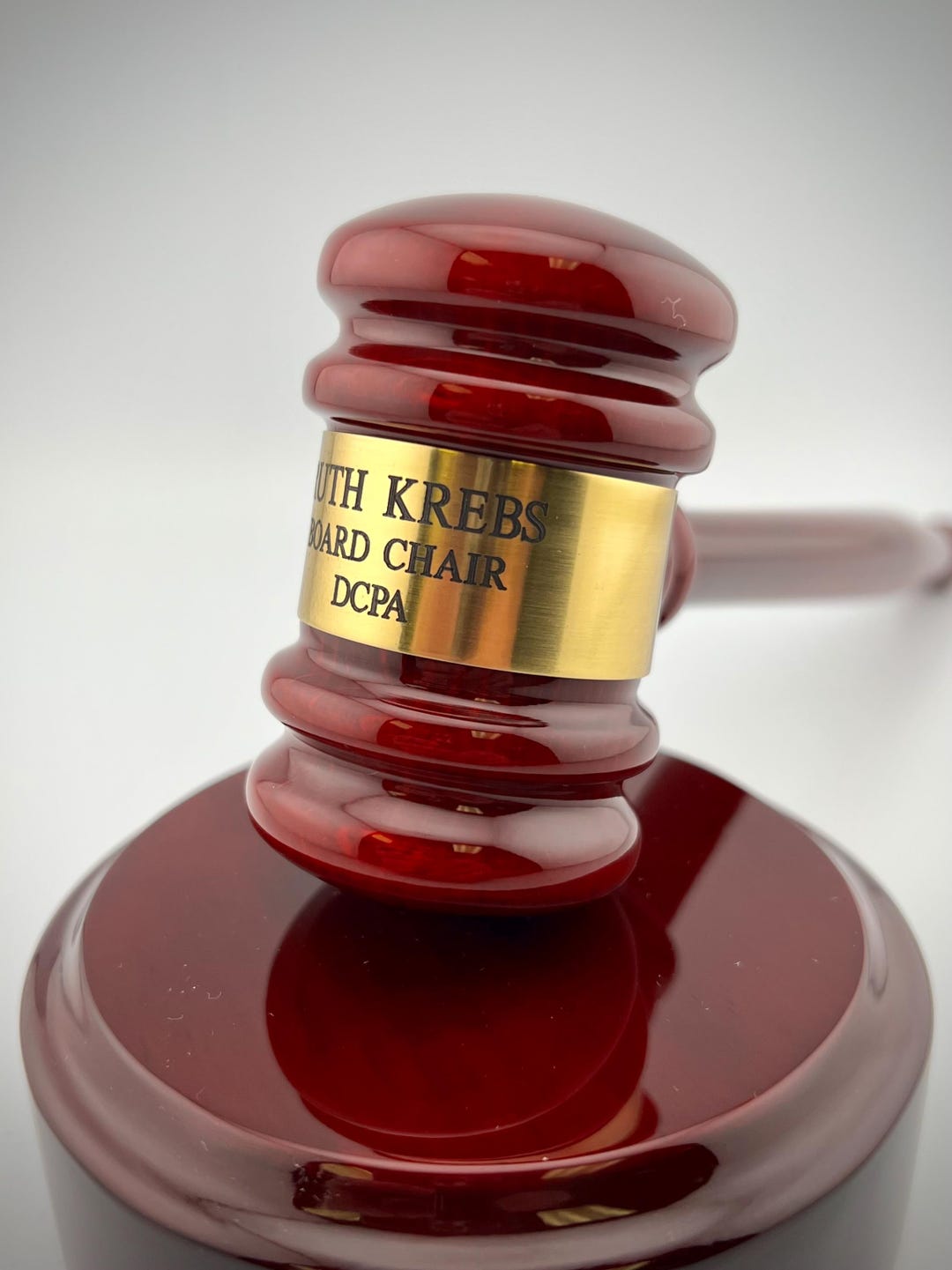 Rosewood Judges Gavel With Custom Engraved Brass Plate, 10” Rosewood ...