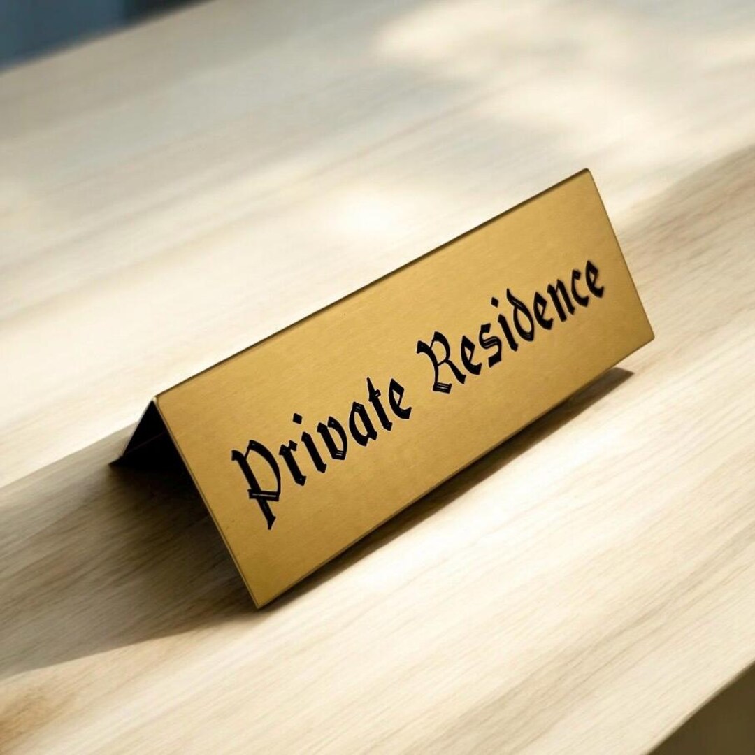 Tabletop Sign, Engraved Tent Style Tabletop Brass Metal Sign, Custom ...