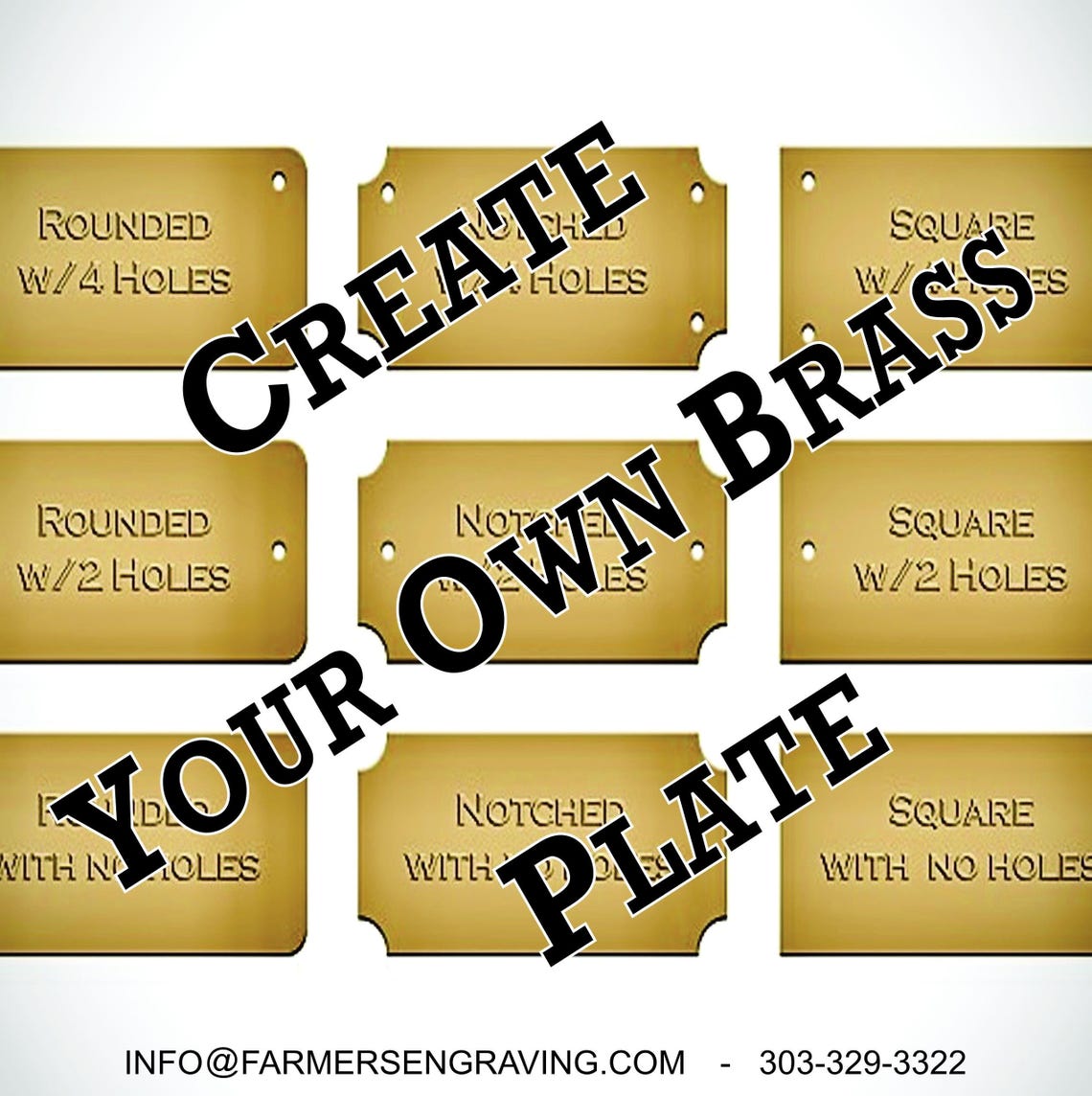 Create Your Own Brass Plaque - Engraved Brass Plate Black Text Custom ...