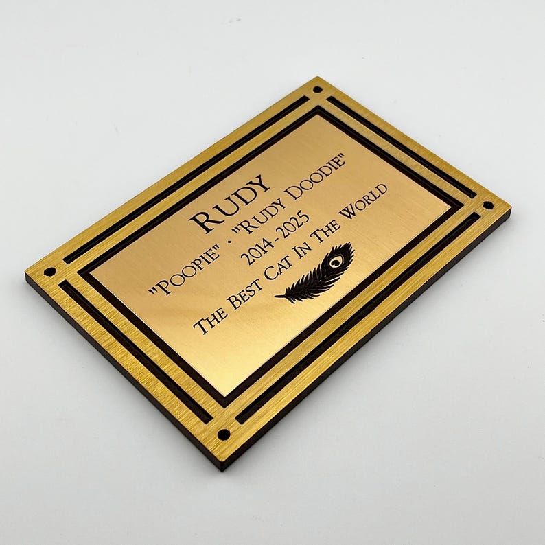 Engraved Gold Nameplate, Brass Plaque, Cast Bronze Memorial Plate, Gold ...