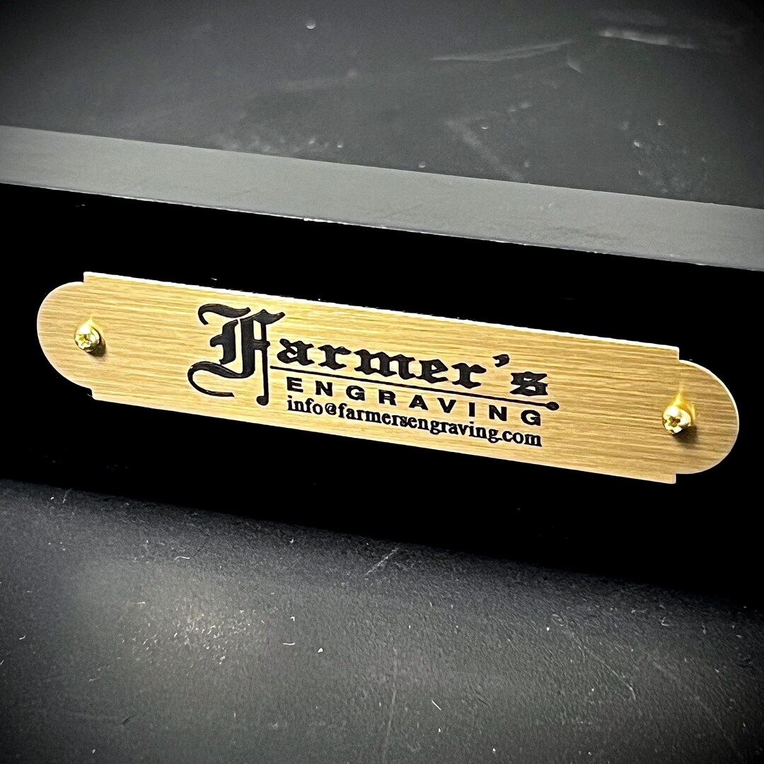 Engraved Solid Gold Brass Nameplate - Locker Plate, Memorial Plate ...