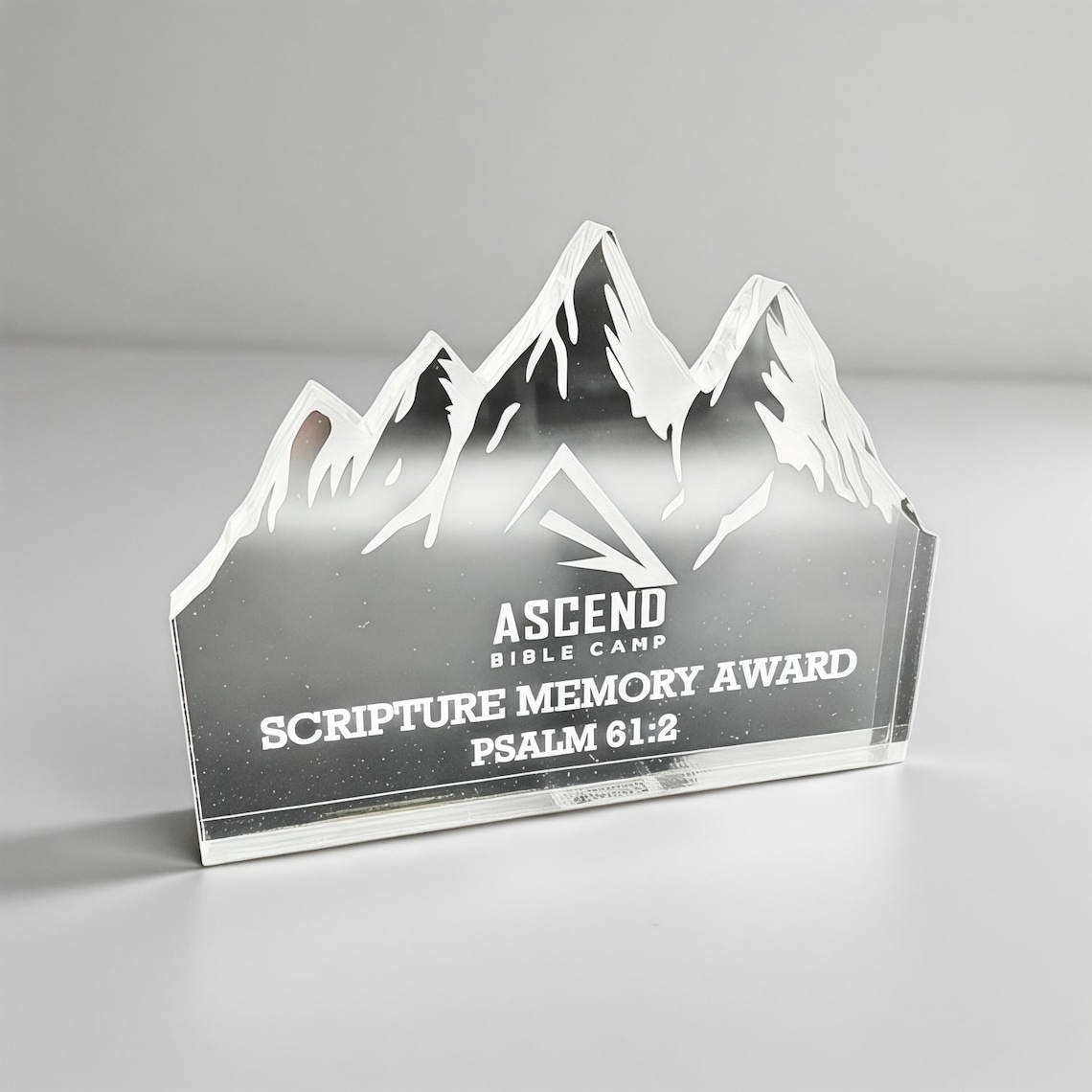 Custom Clear Acrylic Mountain Desktop Award, Inexpensive Award Option ...