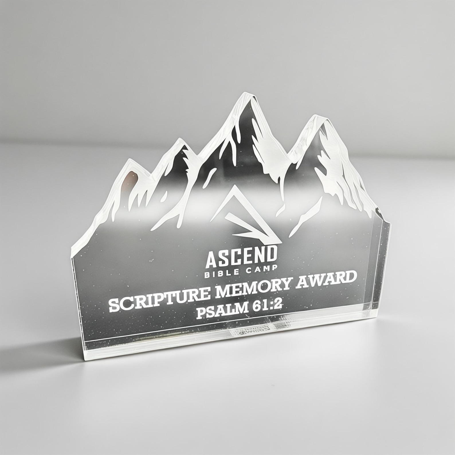 Custom Clear Acrylic Mountain Desktop Award, Inexpensive Award Option ...
