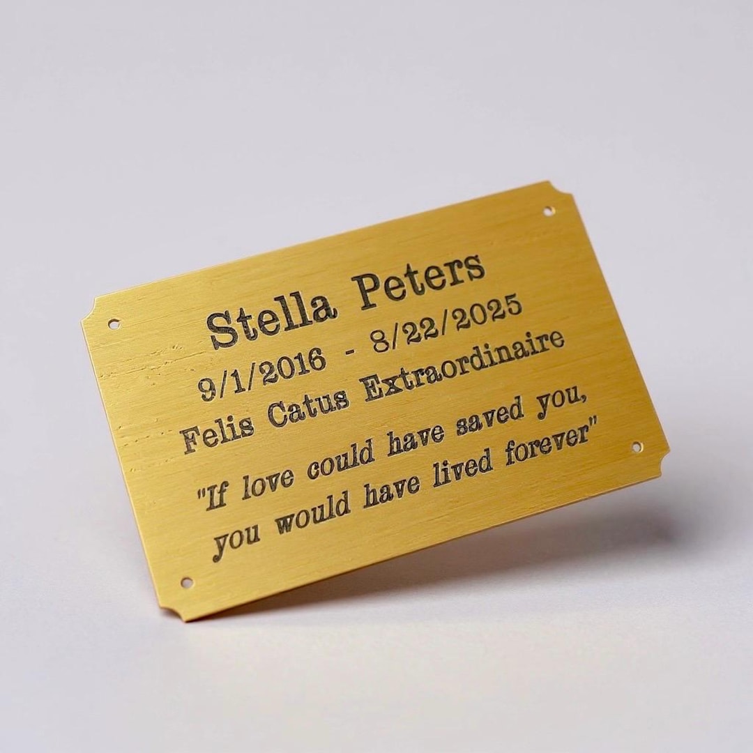 Create A Custom Brass Plaque - Engraved Brass Plate Black Text Custom ...