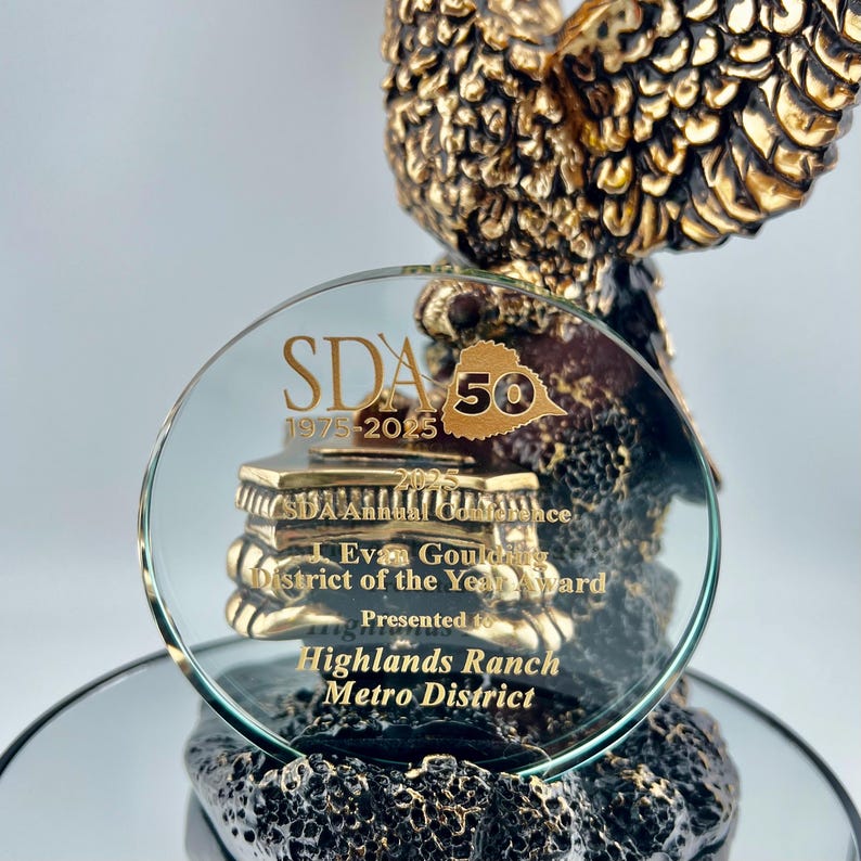 Golden Eagle Statue Award, Gold Resin & Glass Corporate Award Eagle ...