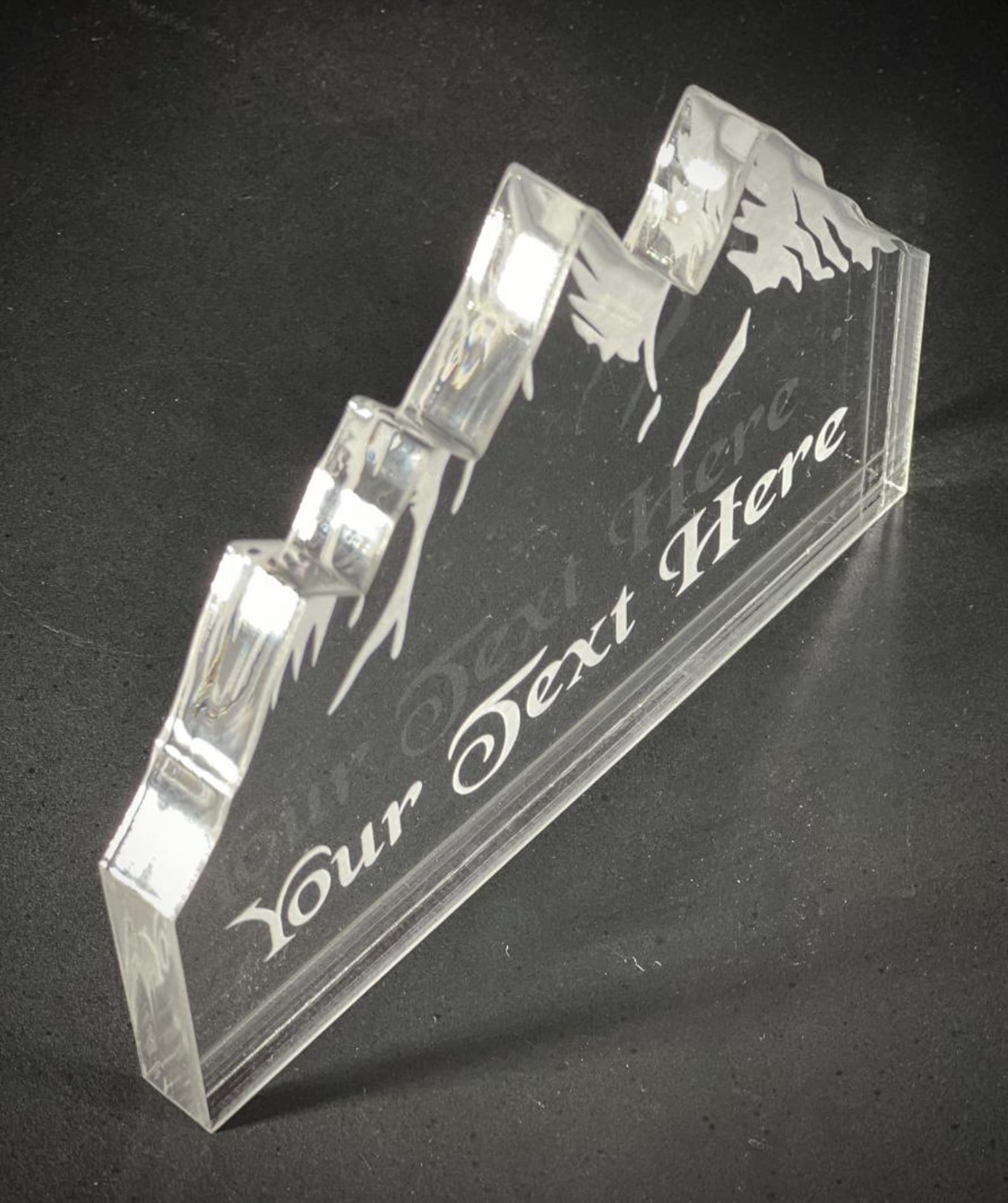 Custom Clear Acrylic Mountain Desktop Award, Inexpensive Award Option ...