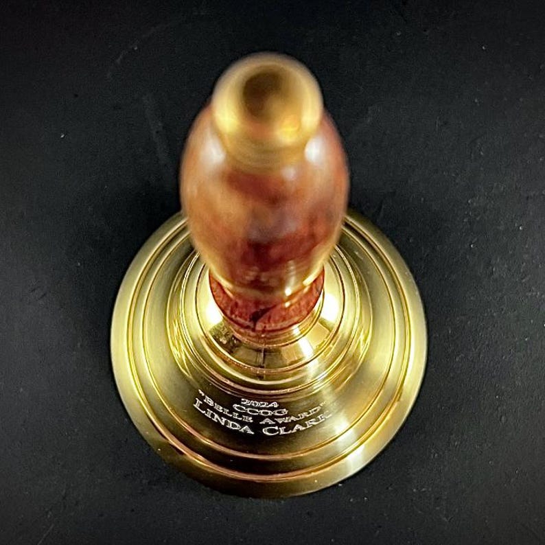 Engraved Solid Brass Handbell Wooden Handle - School Bell - Teacher ...
