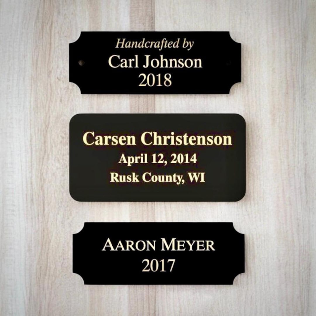 Engraved Brass Nameplate, Black Painted Brass Plaque, Laser Engraved ...