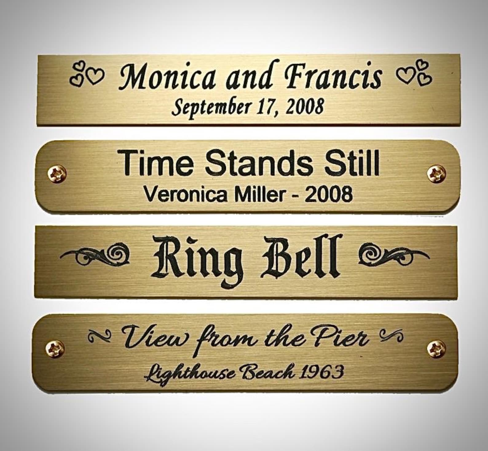 Create Your Own Brass Plaque - Engraved Brass Plate Black Text Custom ...