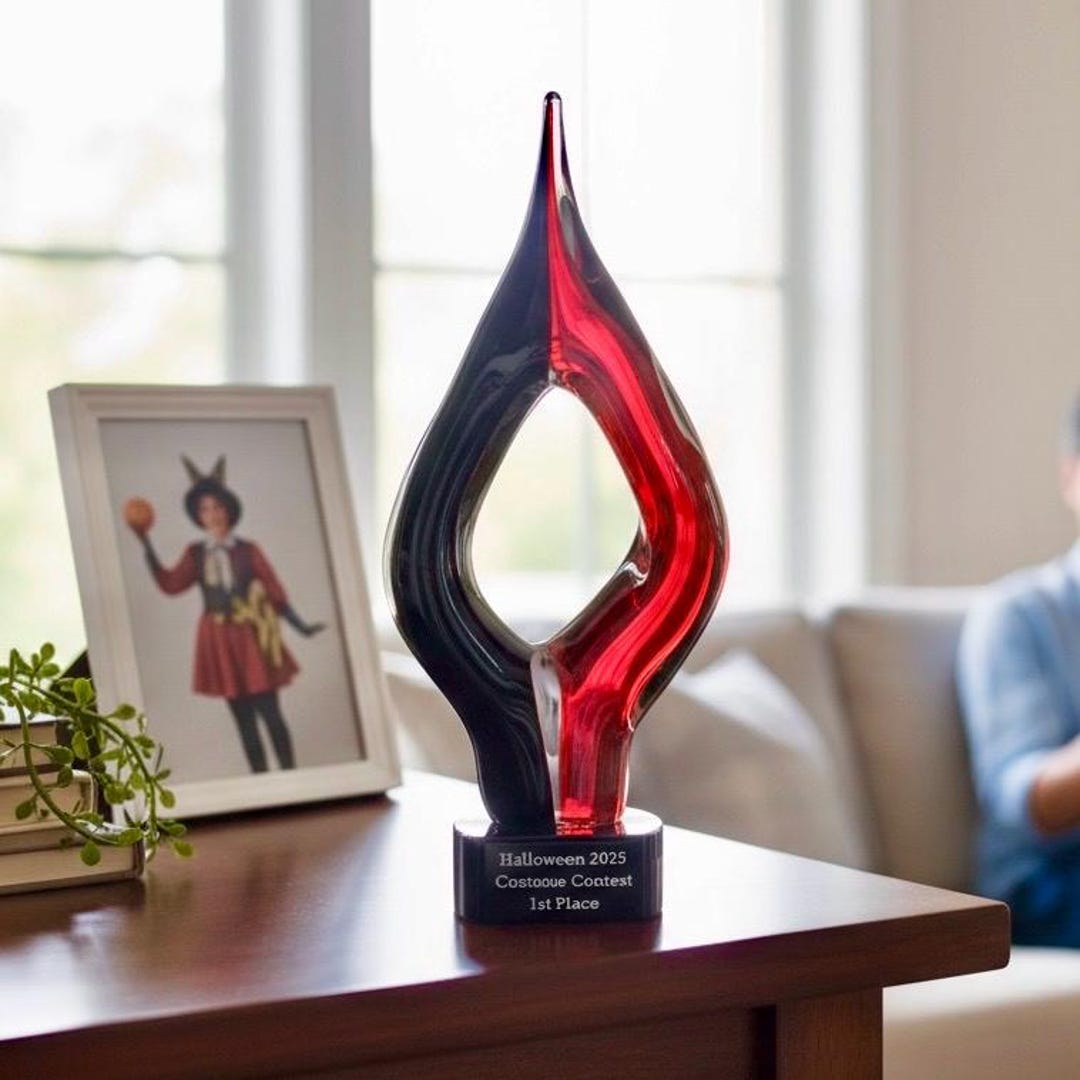 Best Halloween Costume Award Red and Black Award, Red Themed Custom ...