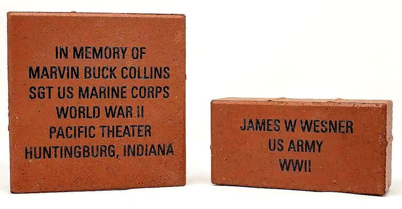 Engraved Red Brick Memorial Paver, Square Brick, Engraved Brick With ...