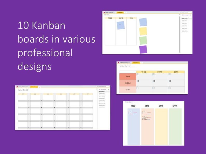 Onenote Kanban Template - Etsy