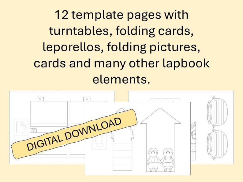 Fairy Tale Lapbook PDF Template (peter and the Wolf, Cinderella, Hansel ...