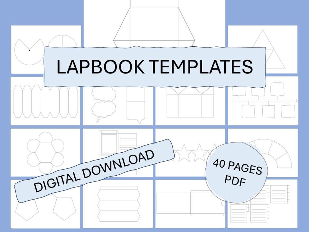 Lapbook PDF Template (40 Craft Elements to Print) - Etsy