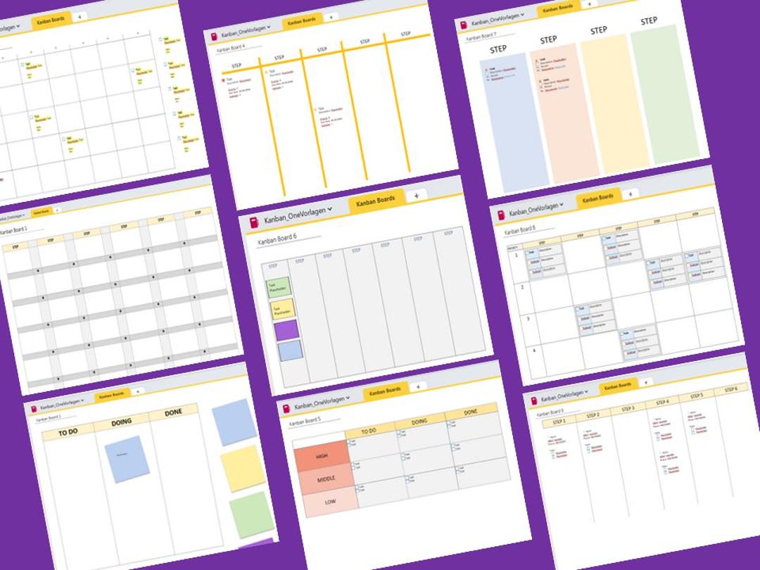 Onenote Kanban Template - Etsy