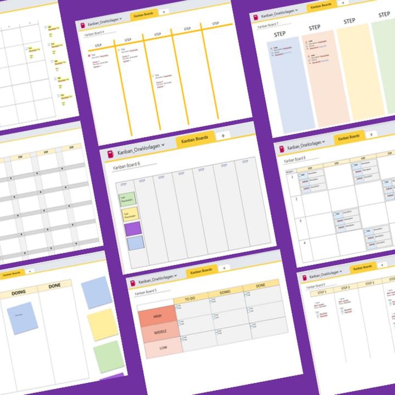 Onenote Templates Kanban Board - Etsy