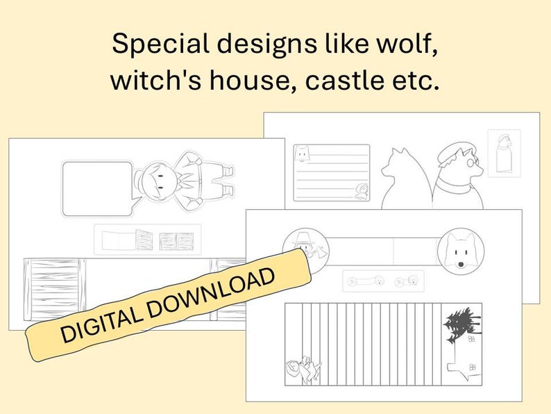 Fairy Tale Lapbook PDF Template (peter and the Wolf, Cinderella, Hansel ...