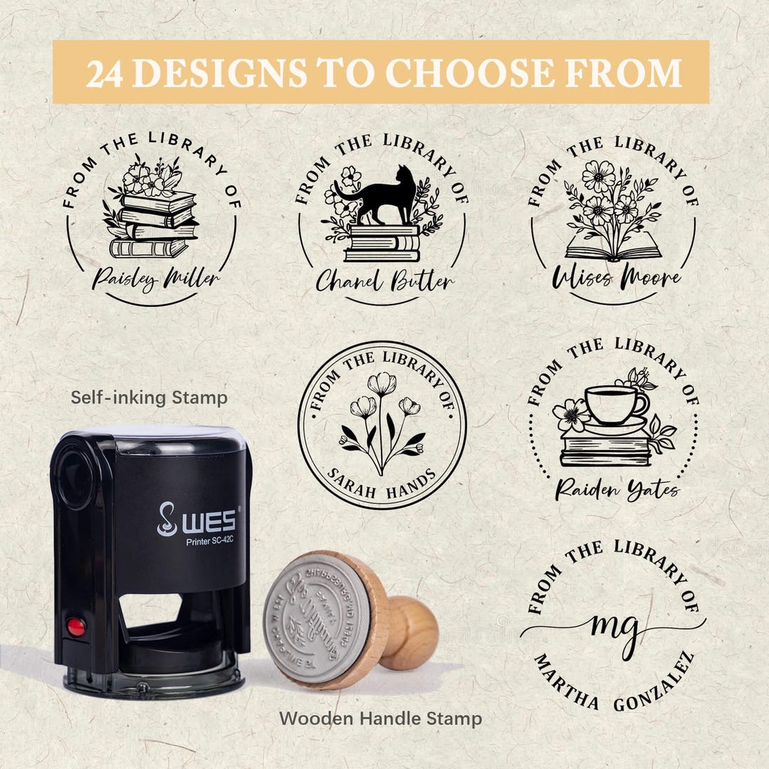 Book Stamp Personalized | Custom Stamp | Personalized Self Inking Stamp ...