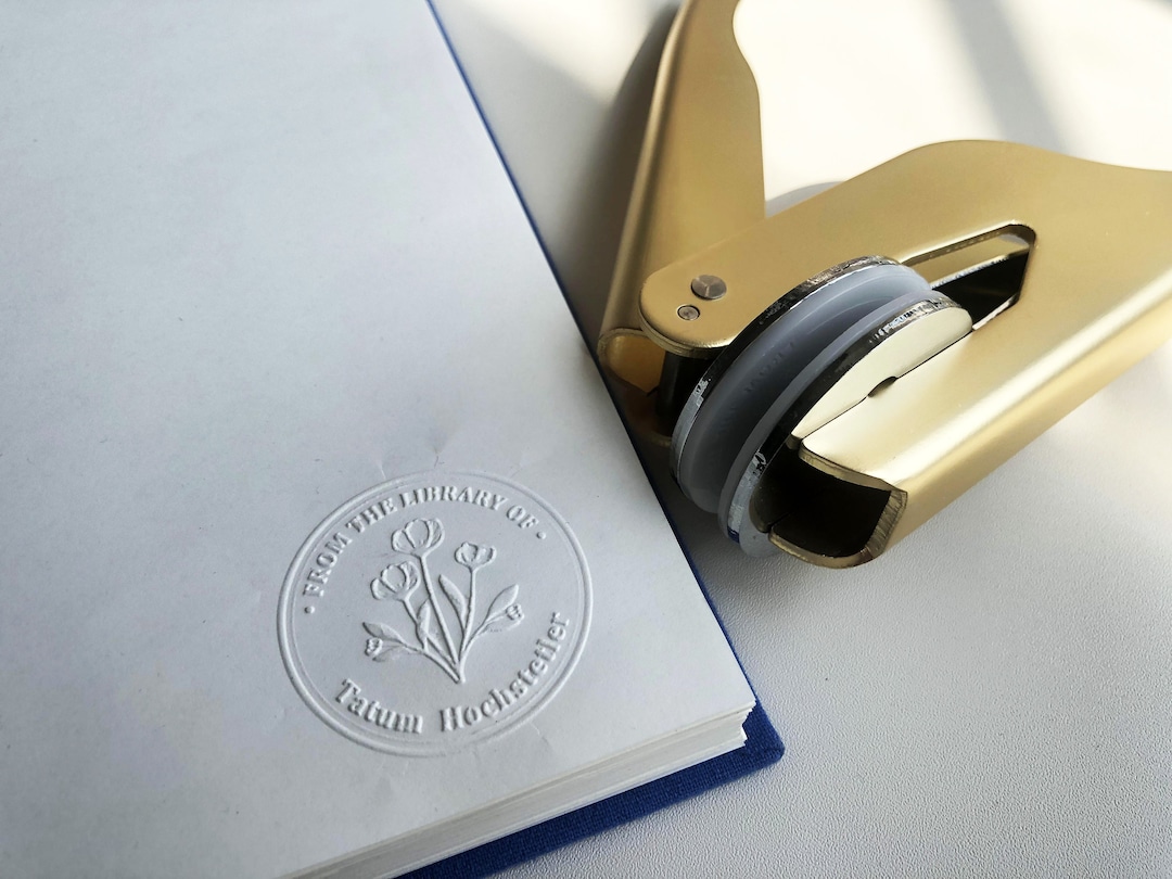 Personalized Book Embosser: Custom Library Stamp, Book Lover Gift - Etsy