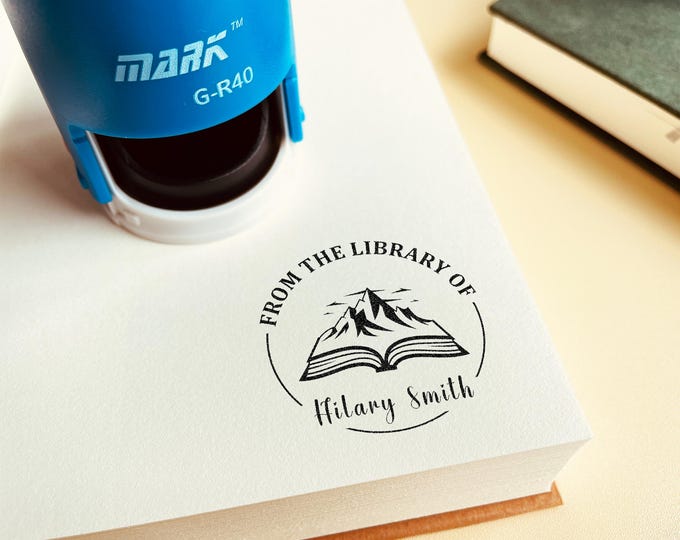 Book Stamp Personalized/custom Book Embosser/self Inking Stamp/ex ...
