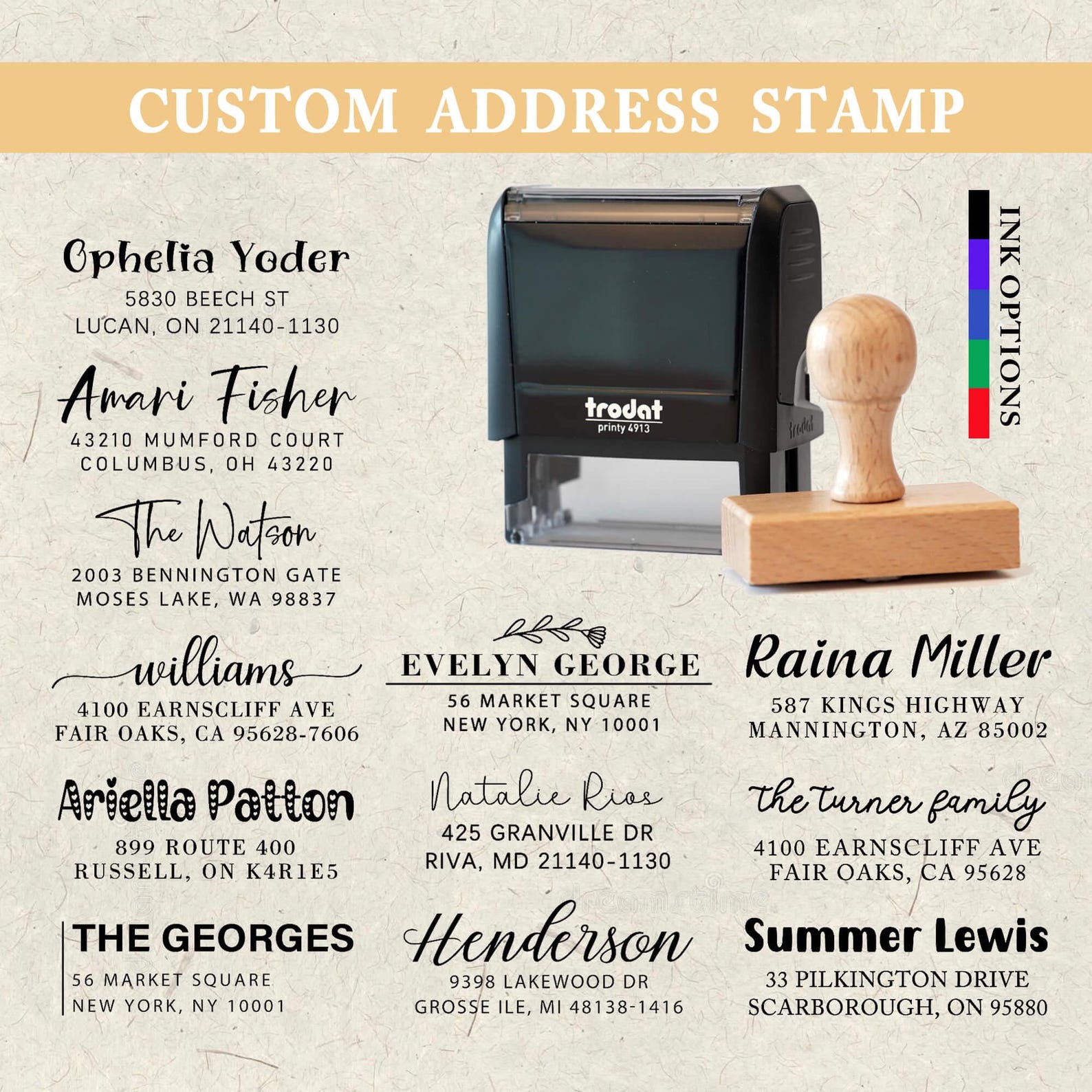 Custom Address Stamp : 20 Designs | Free Customization for Wedding ...
