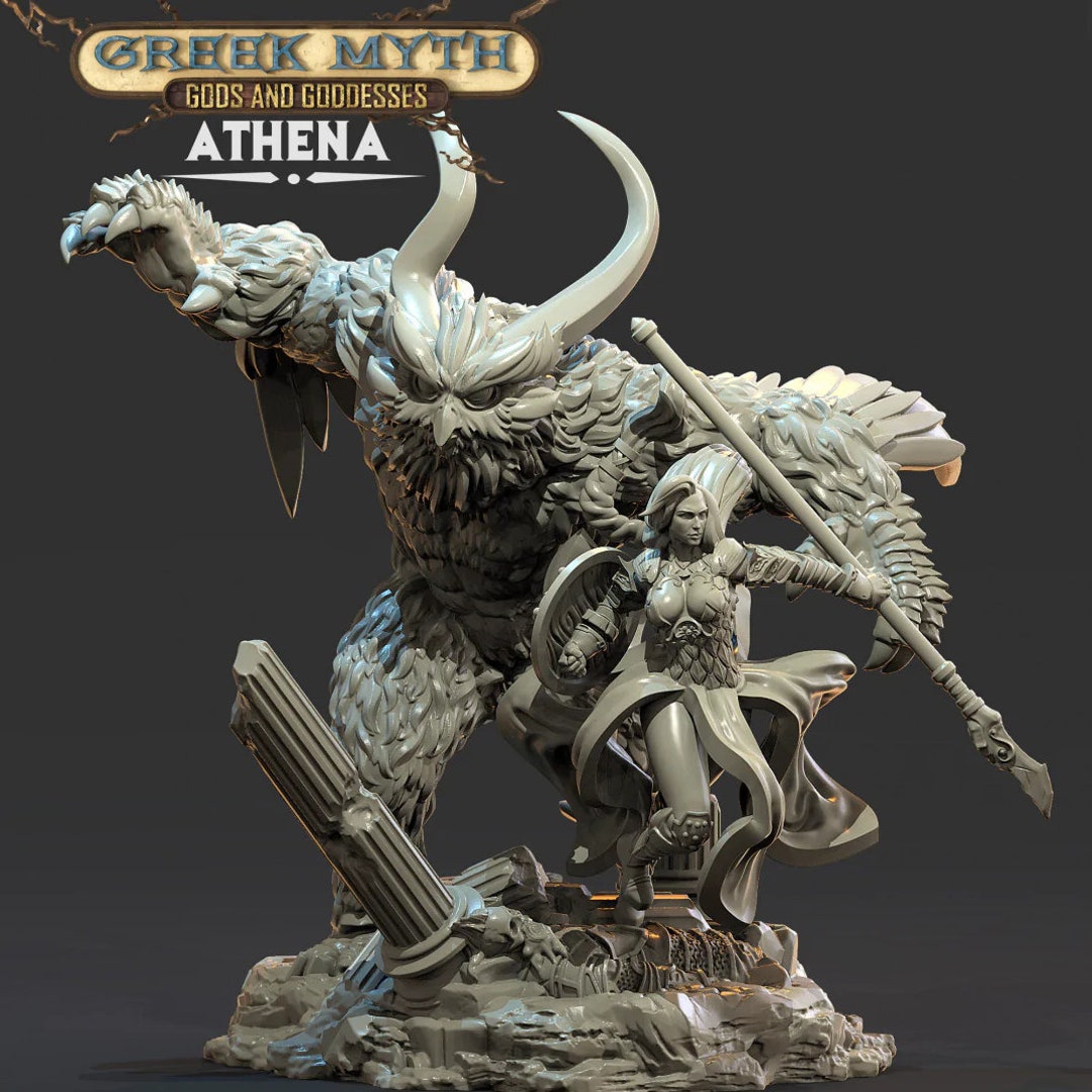 Greek Goddes Athena Statue Stl Files for 3D Printer, Greek Statue, 3D ...