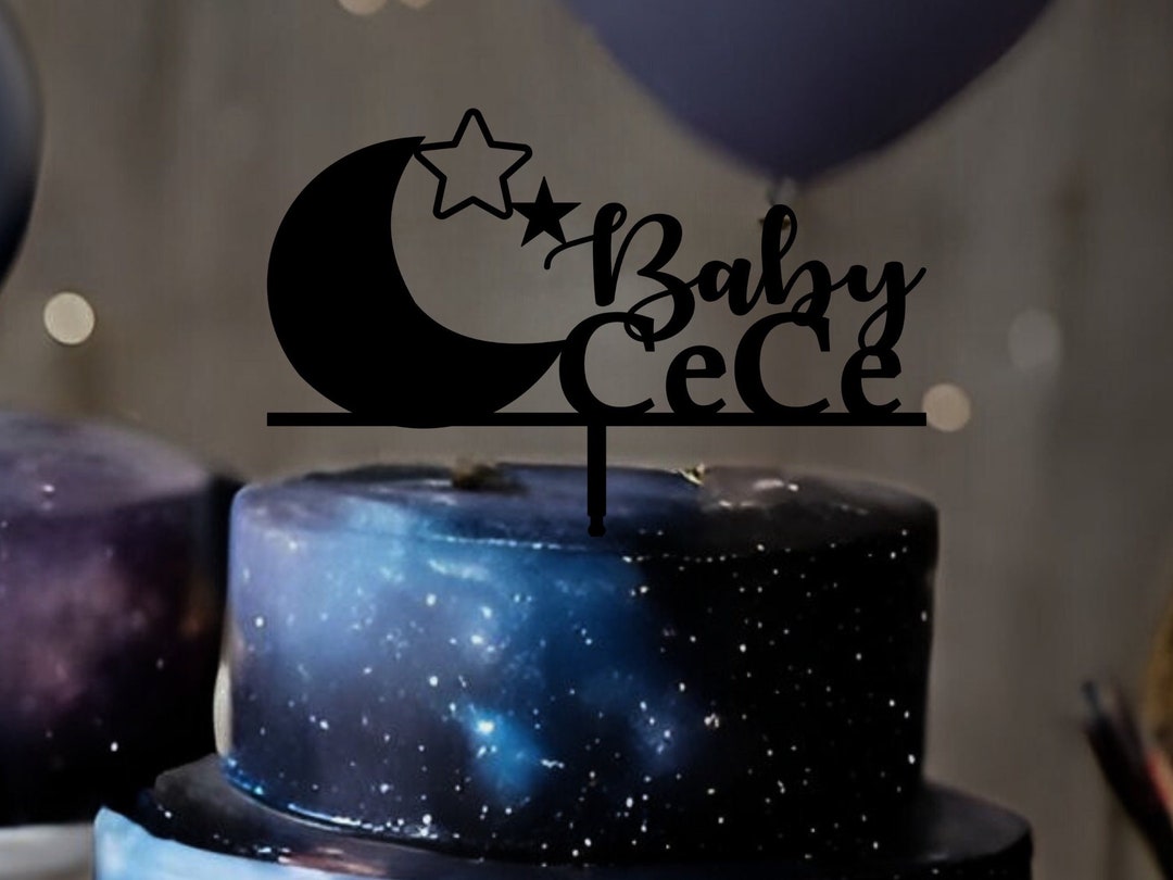 Baby Shower Cake Topper Custom Moon Cake Topper Personalized Cake ...