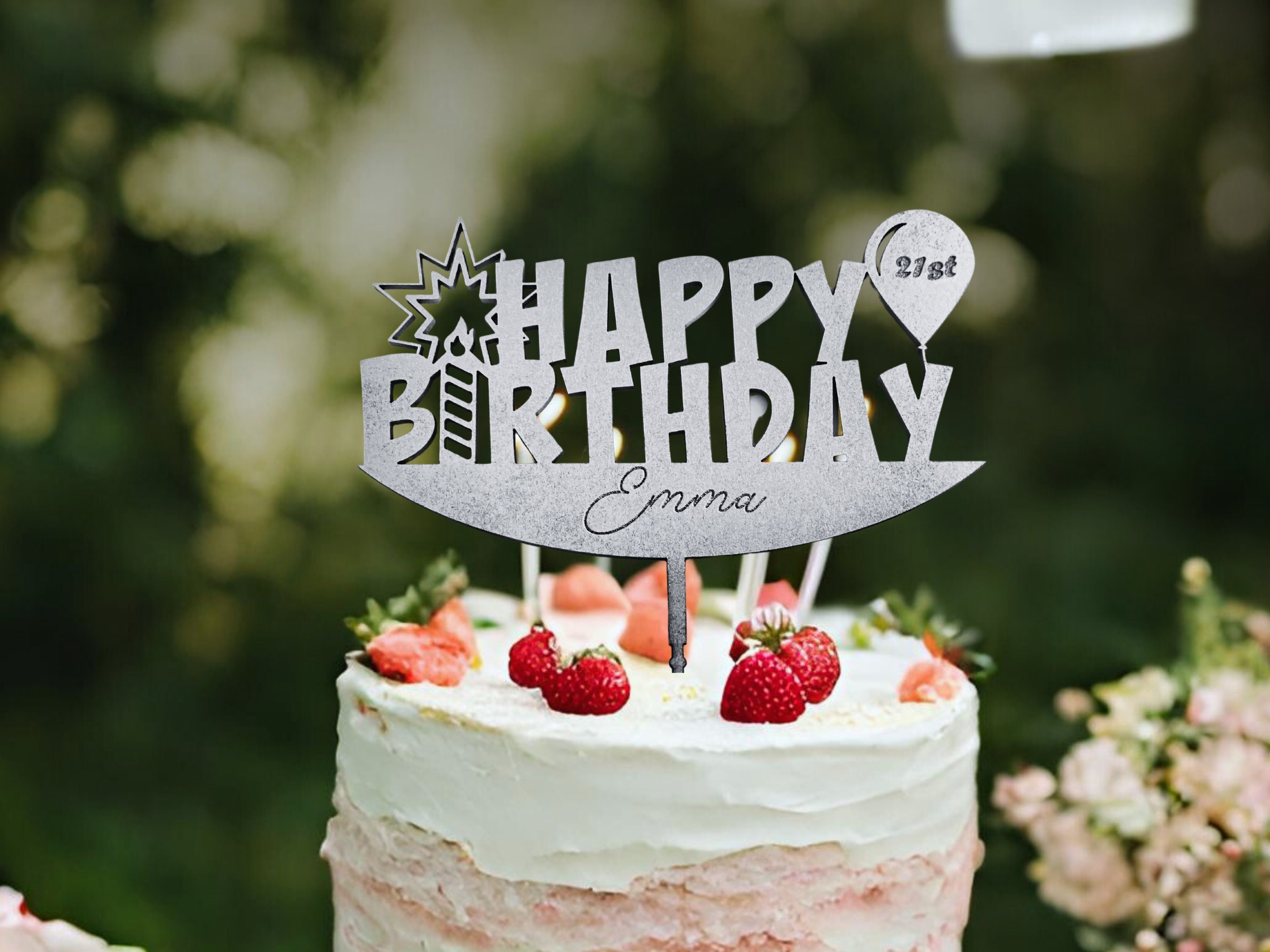 Personalized Birthday Cake Topper Custom Birthday Candle Cake Topper ...