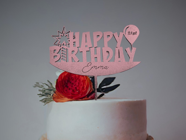 Personalized Birthday Cake Topper Custom Birthday Candle Cake Topper ...