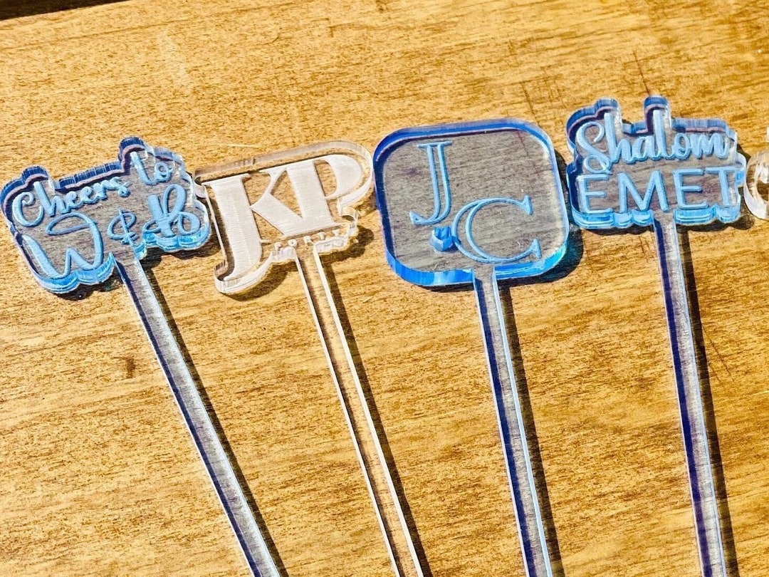 Drink Stirrers Wedding Personalized Acrylic Cocktail Stir Sticks ...