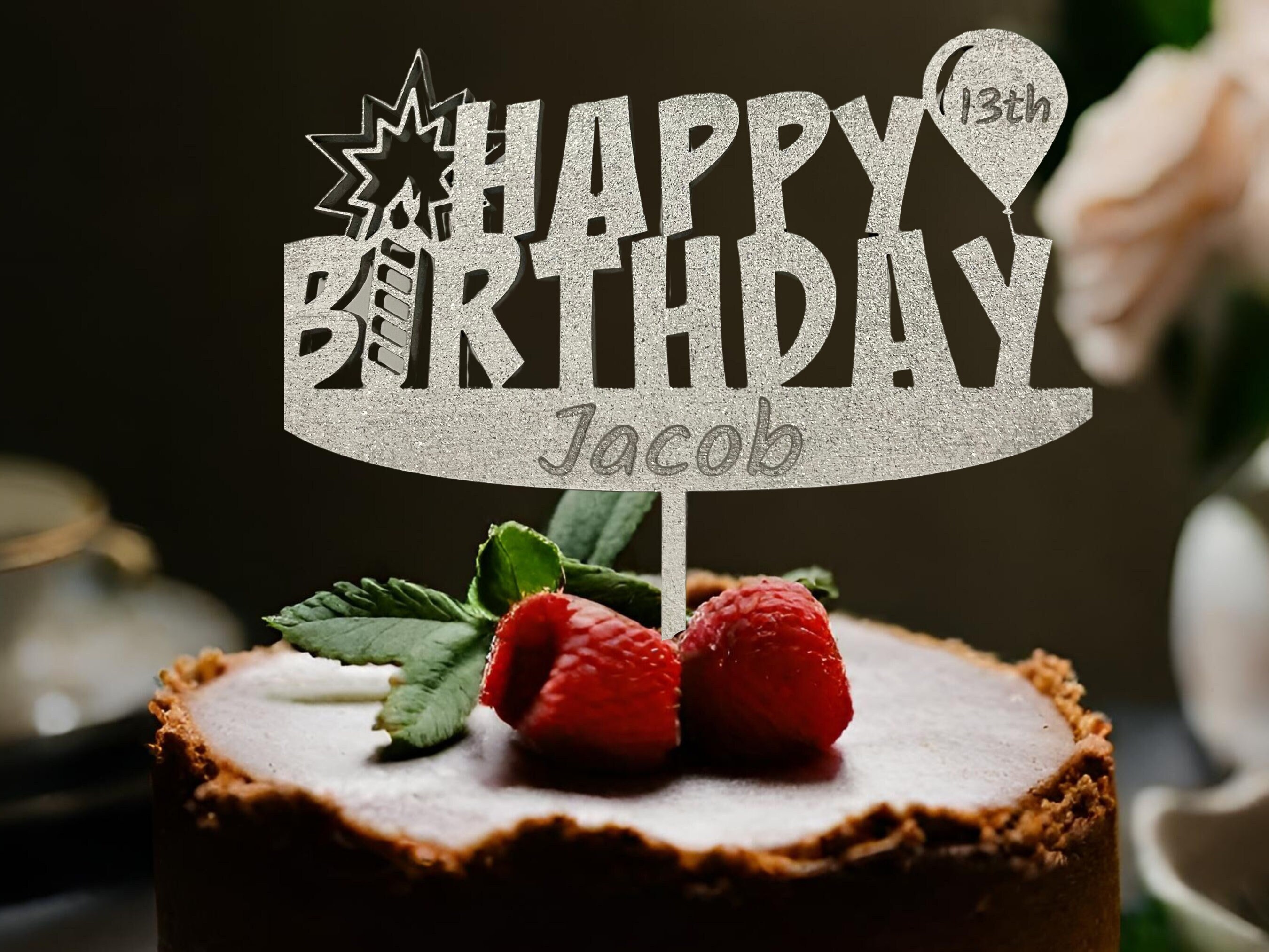 Personalized Birthday Cake Topper Custom Birthday Candle Cake Topper ...