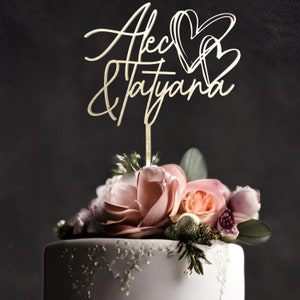 Personalized Engagement Cake Topper Custom Wedding Cake Topper Heart ...