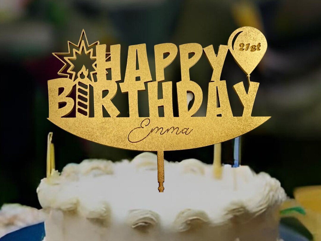 Personalized Birthday Cake Topper Custom Birthday Candle Cake Topper ...