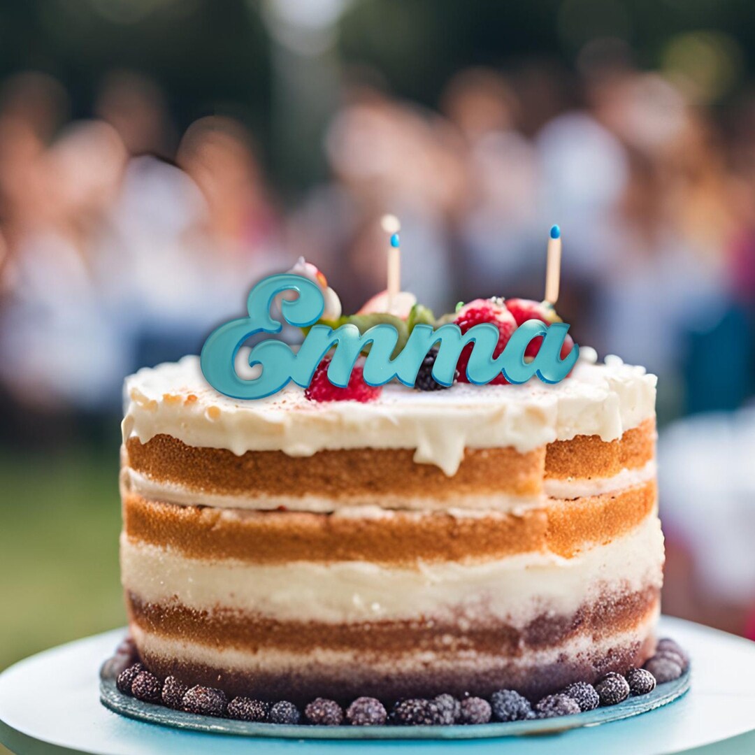Personalized Acrylic Cake Charm Cake Name Plaque Wedding Place Card ...