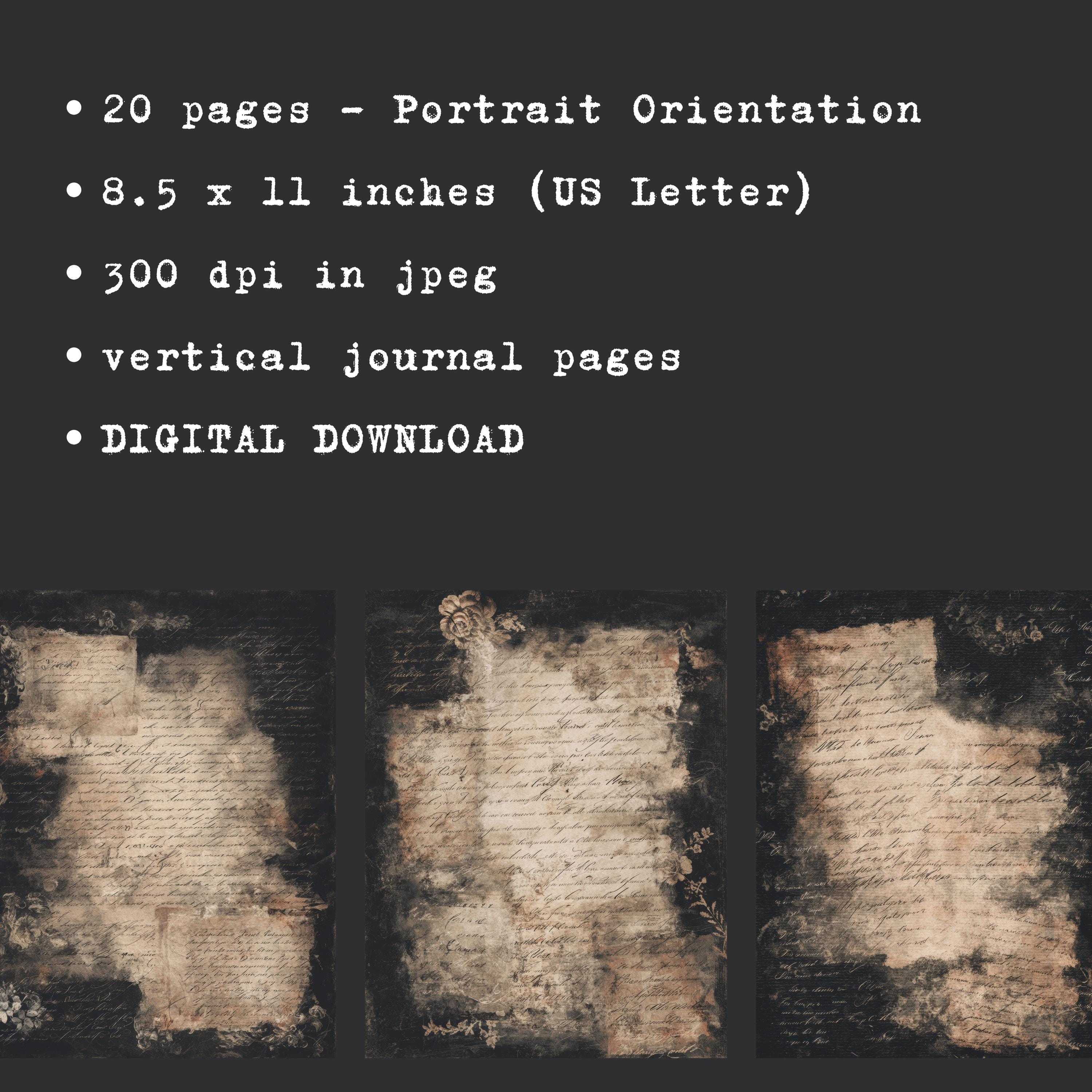 Dark Academia Journal Pages, Haunted Background Printables, Gothic Junk ...