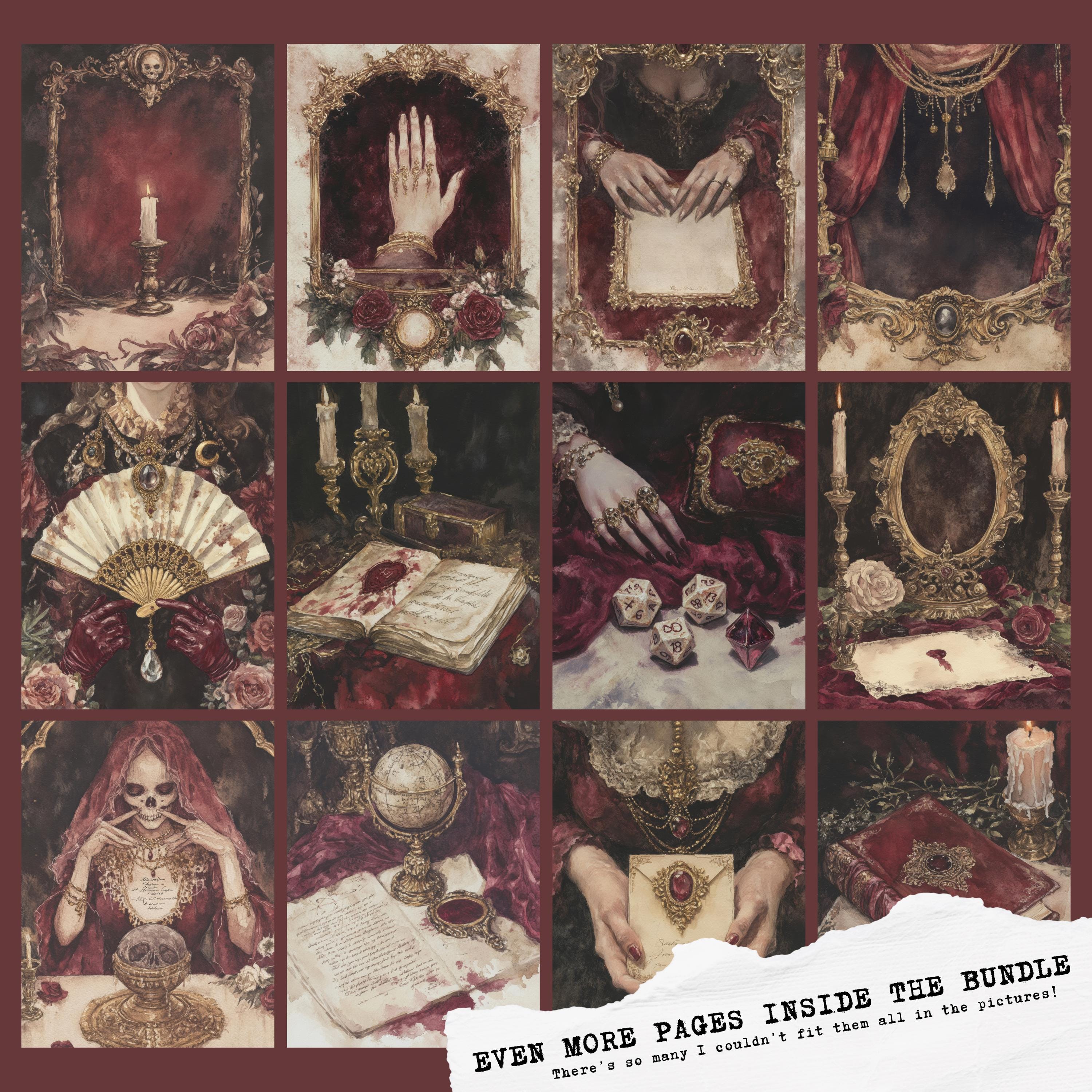 Victorian Seance Printable Junk Journal Images, Fortune Teller Esoteric ...