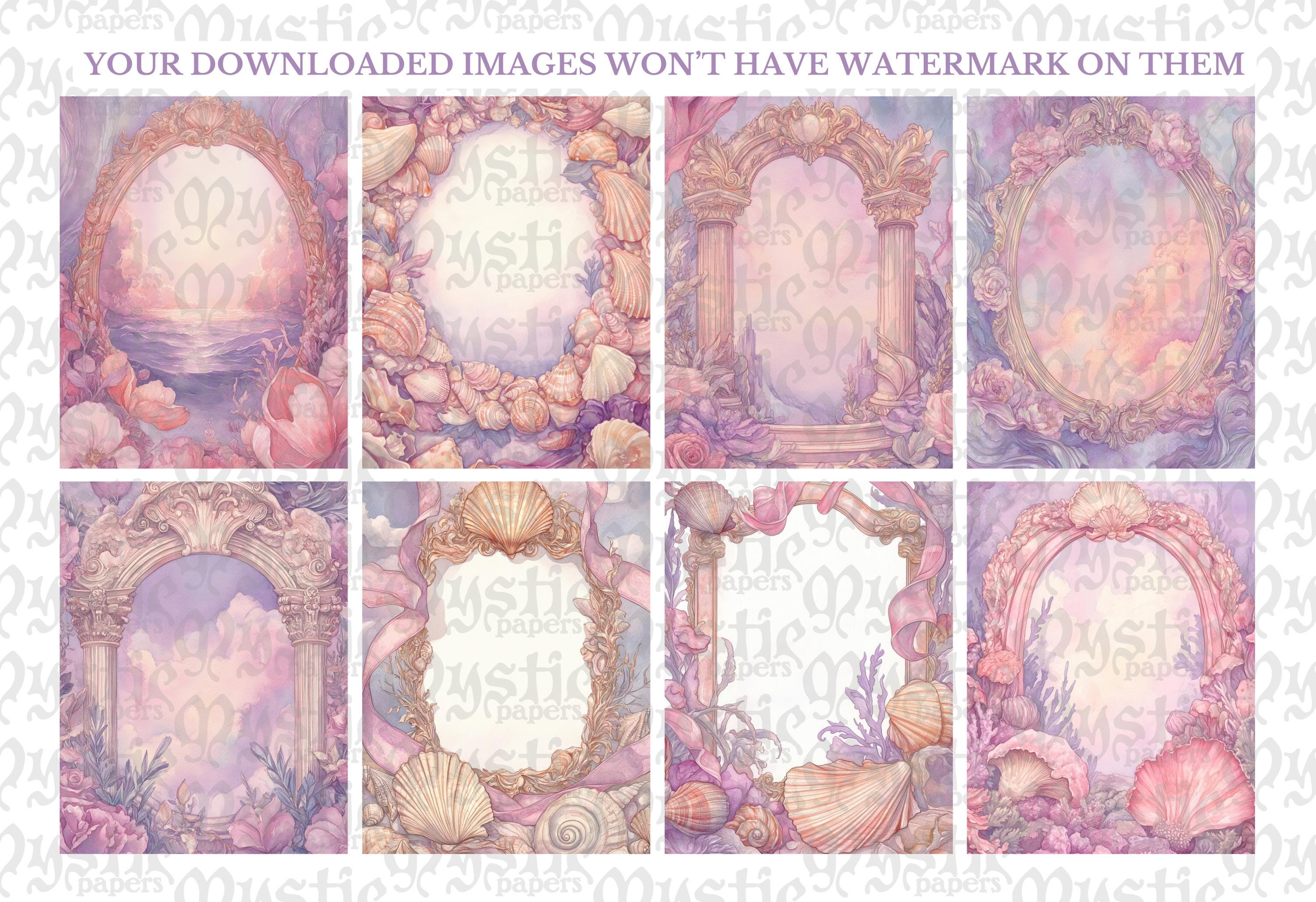 Waterborn Goddess Junk Journal Papers, Ocean Goddess Frames Sea ...